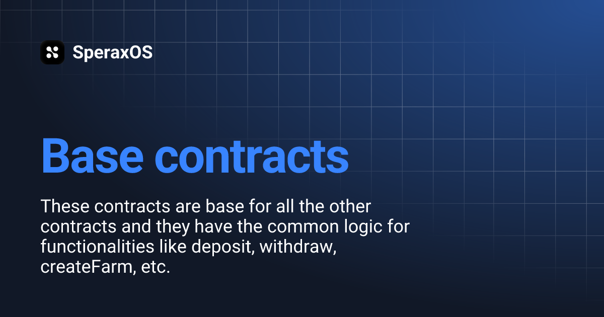 Base contracts | SperaxOS