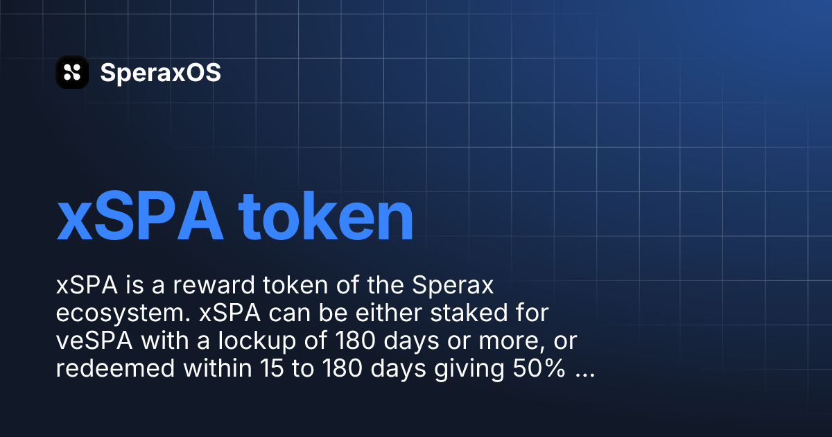xSPA token | SperaxOS